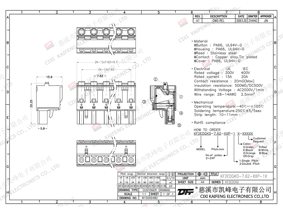 Pluggable Terminal BlockKF2EDGKD-7.50mm